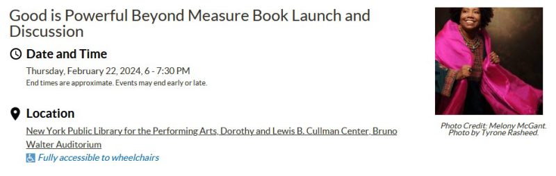 Events - Good Is Powerful Beyond Measure Book